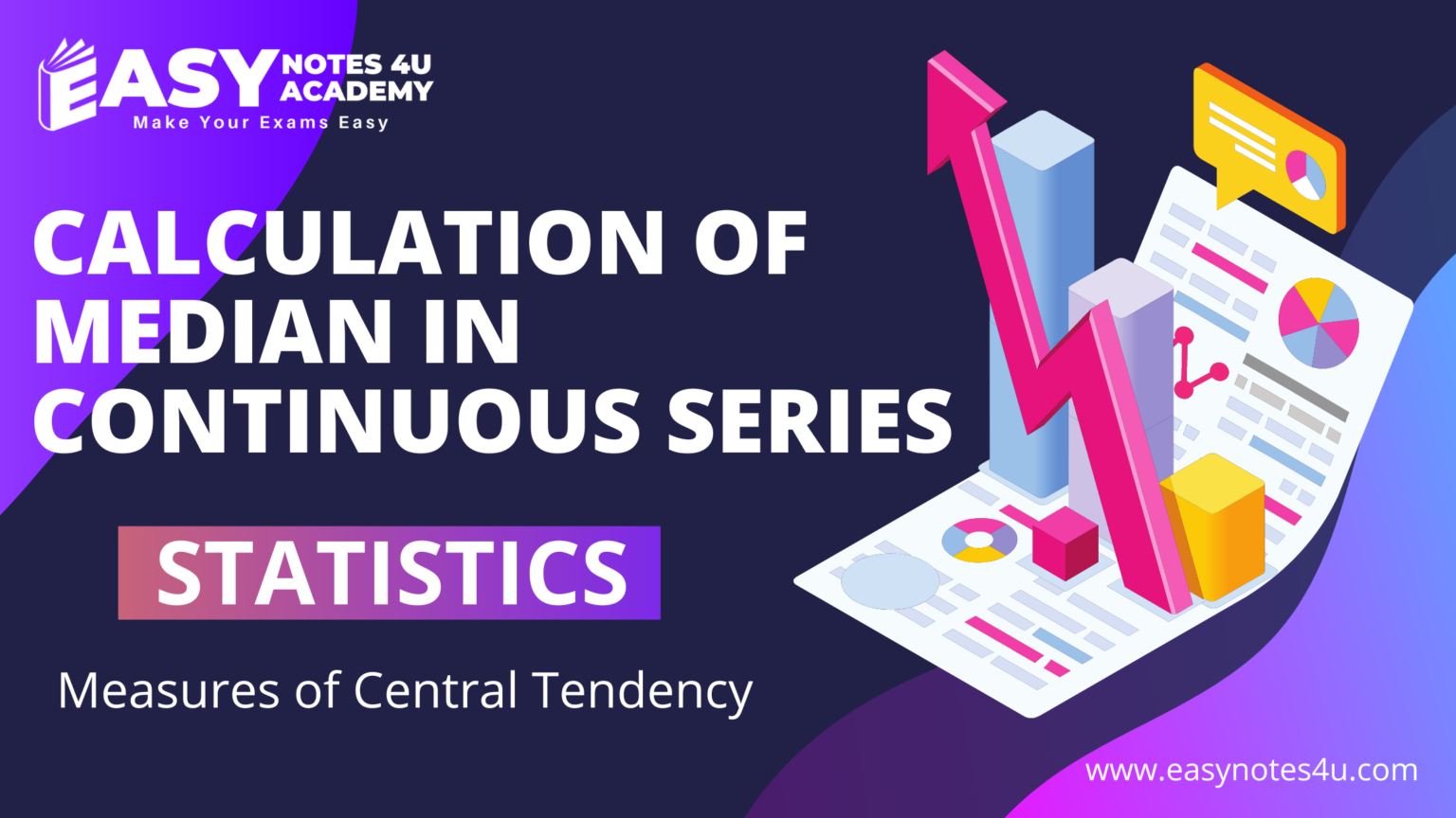 Calculation of Median in Continuous Series | Formula | Statistics ...