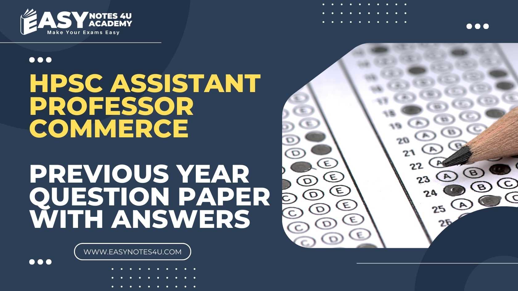 HPSC Assistant Professor Commerce Previous Year Question Paper with ...